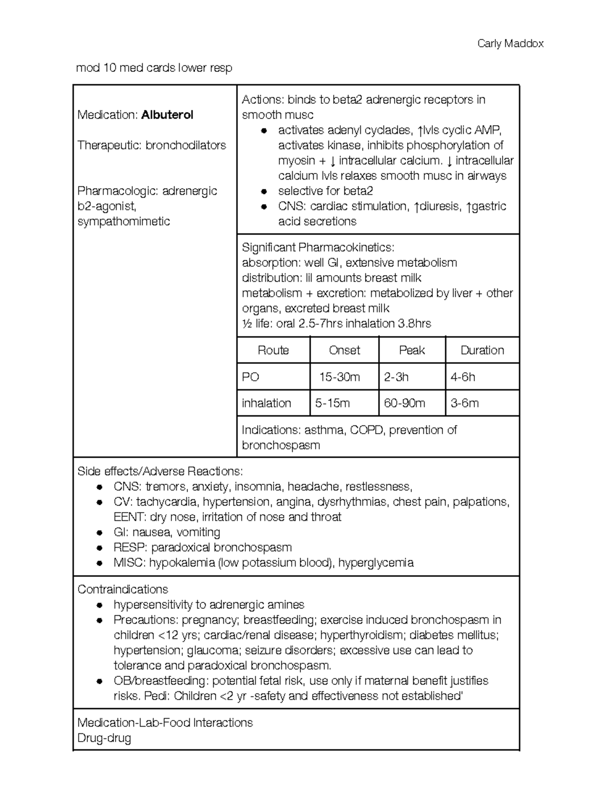 Mod 10 med cards lower resp - mod 10 med cards lower resp Medication ...
