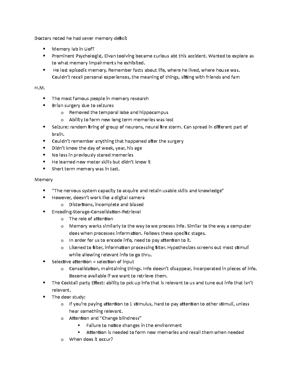 Lecture 9 Notes For Psyc 1001 Intro To Psyc Psyc 1001 Carleton 6165