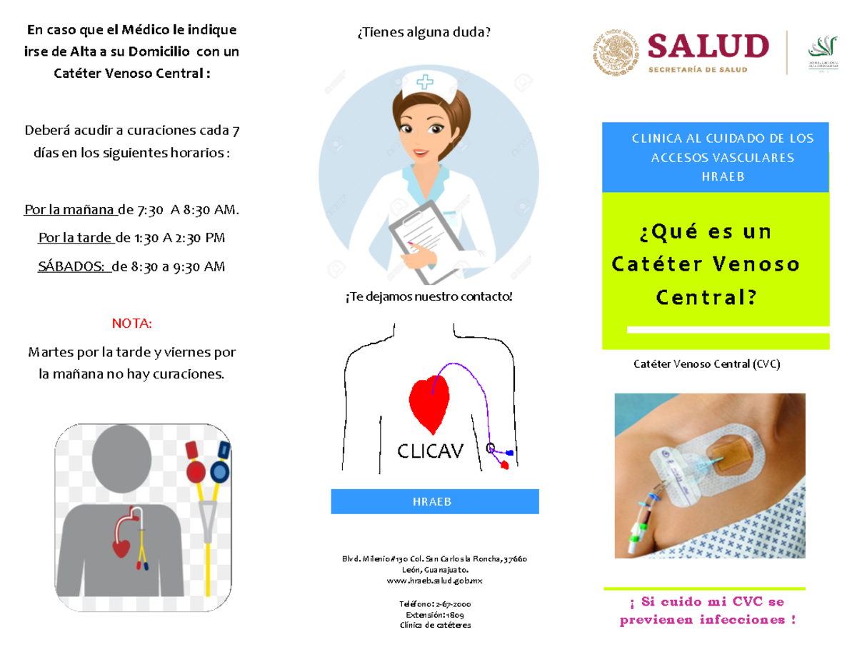 CVC - cvc - Catéter Venoso Central ȋCVCȌ ¡ Si cuido mi CVC se previenen ...