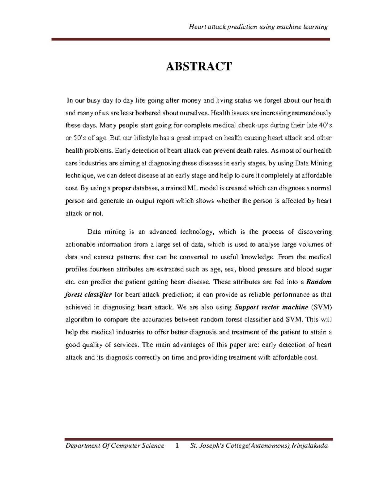Final documentation - Heart attack prediction using machine learning ...