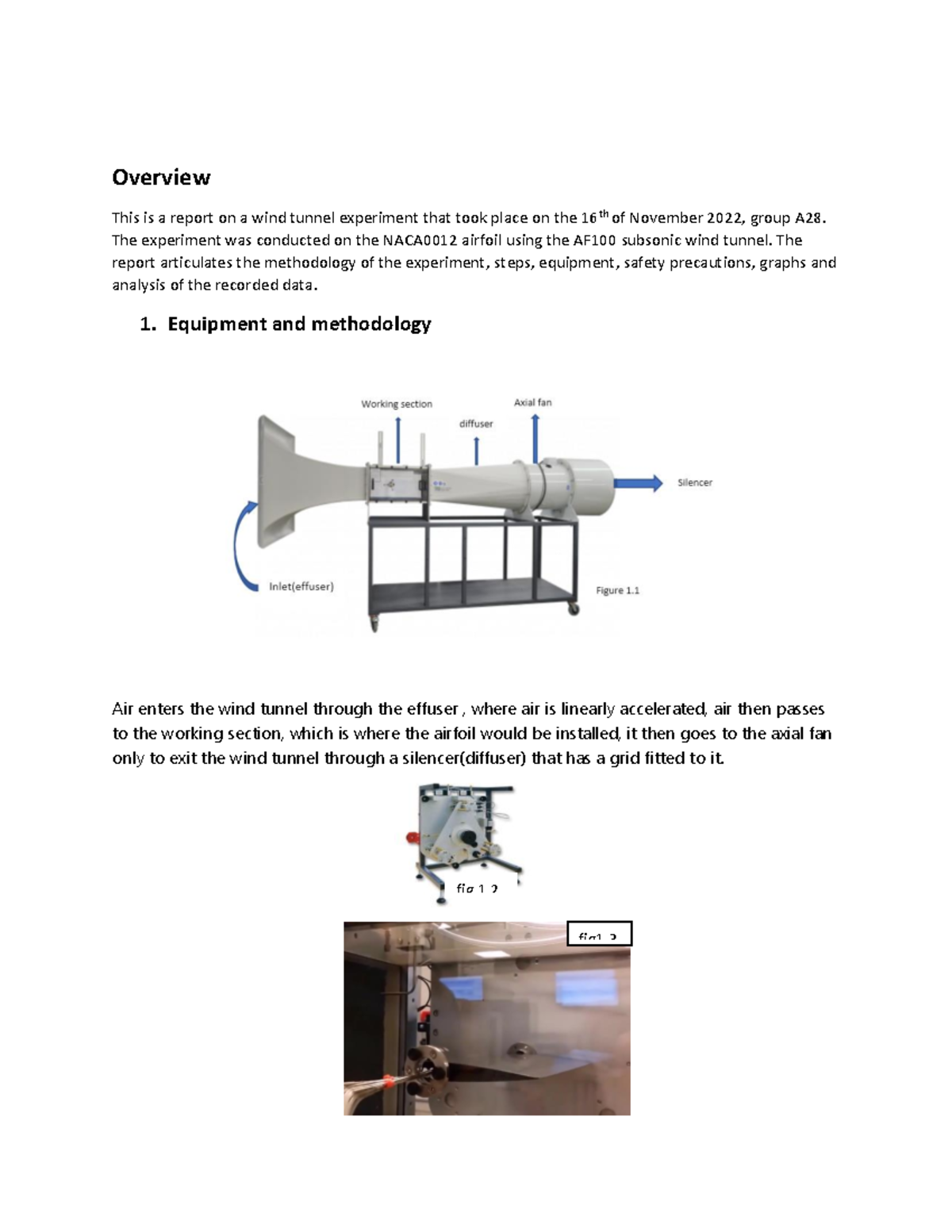 Wind Tunnel Report - Overview This is a report on a wind tunnel ...