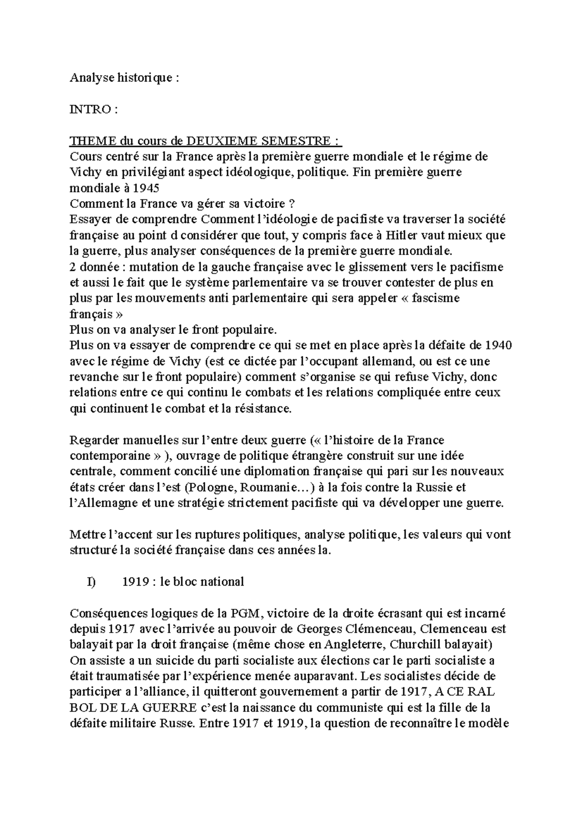 Analyse historiqueu 00A0(amphi S2) Sophiaa - Analyse historique : INTRO ...