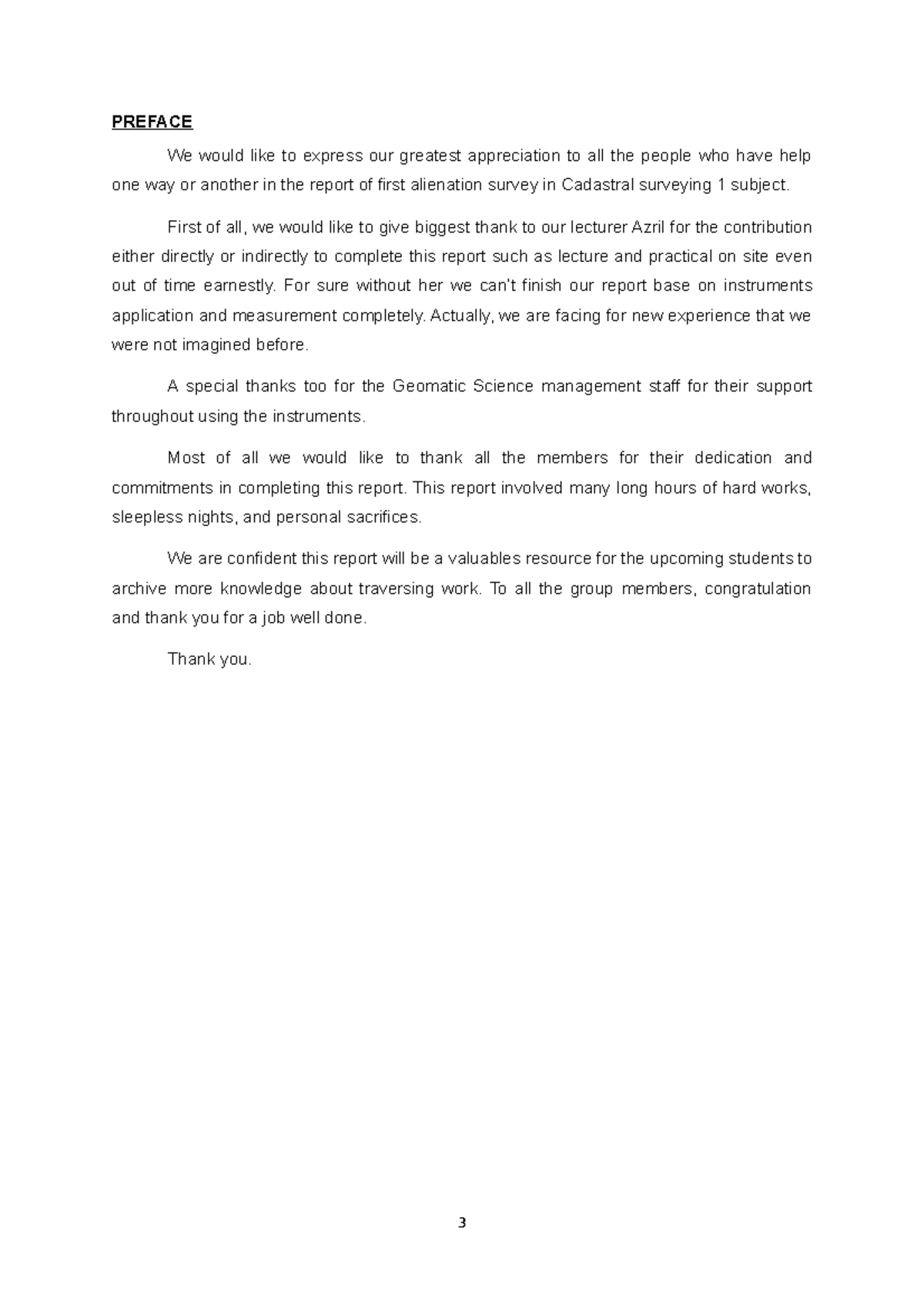 Report GLS 16O - PREFACE We would like to express our greatest ...