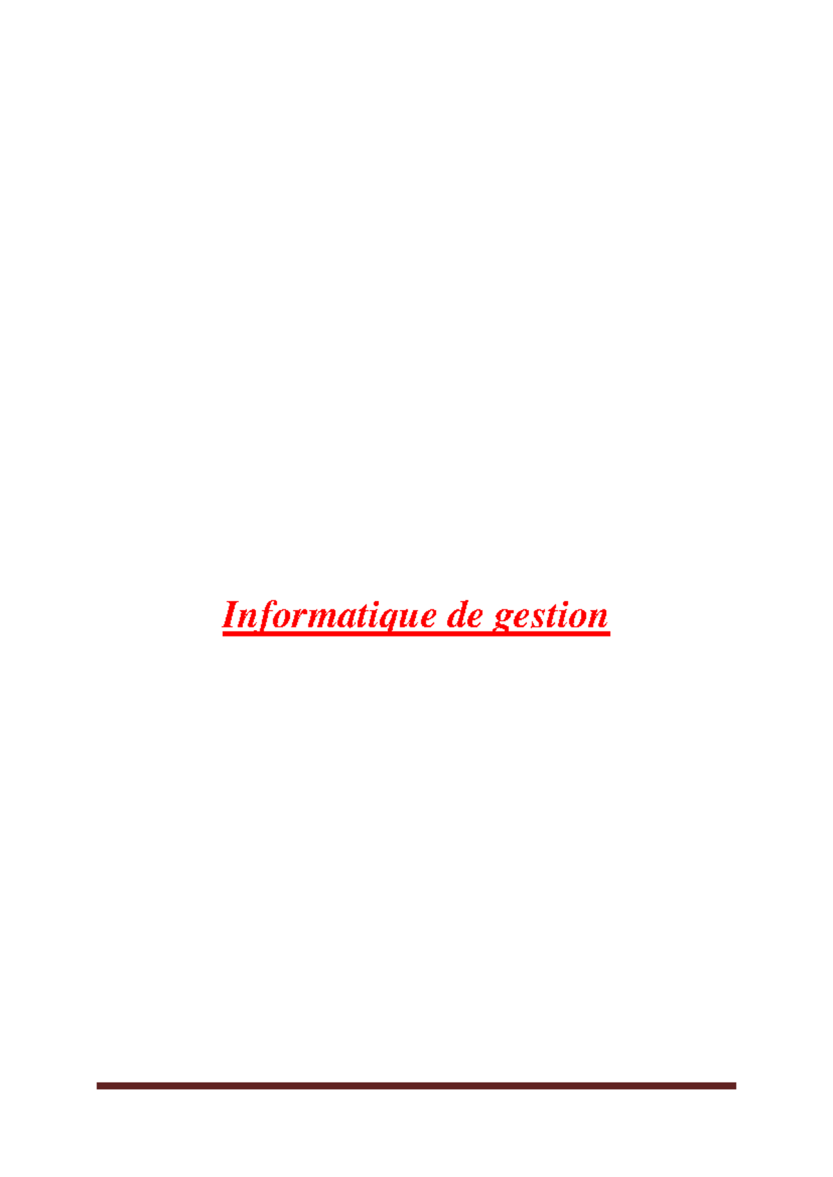 Informatique de gestion - MCD - Informatique de gestion 1. Présentation ...