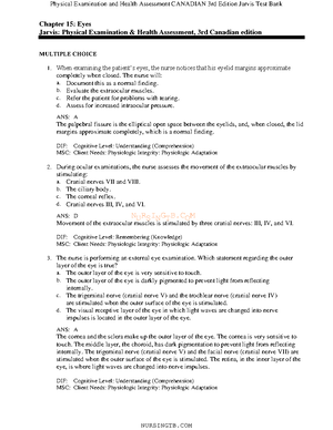 chapter 20 - Jarvis 3rd edition- test bank - for final exam - NURSINGTB ...