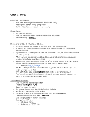 Intermediate Cinema Production Notes COMPLETED - Intermediate Cinema ...