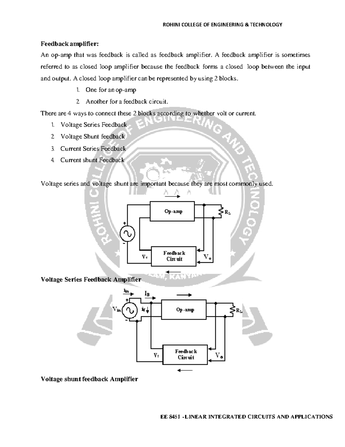 Rohini 95160452729 - Abc - Feedback amplifier: An op-amp that was ...