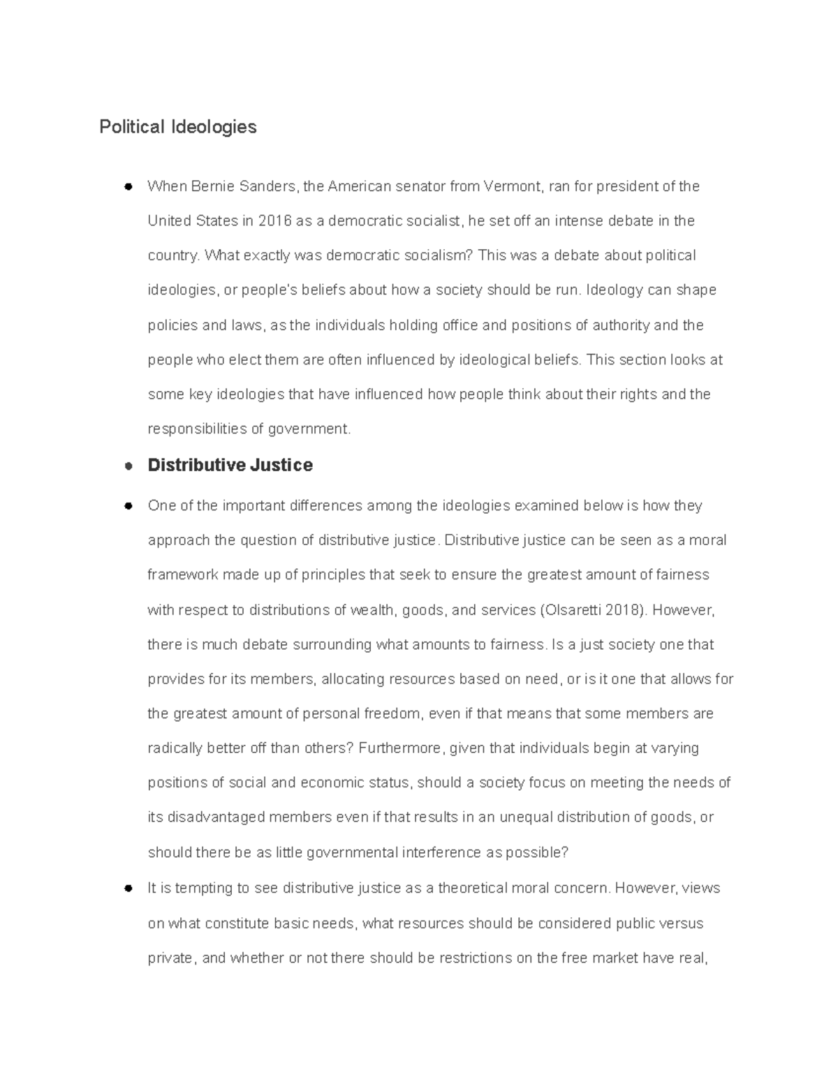 Philo- Political Ideologies - Political Ideologies When Bernie Sanders ...