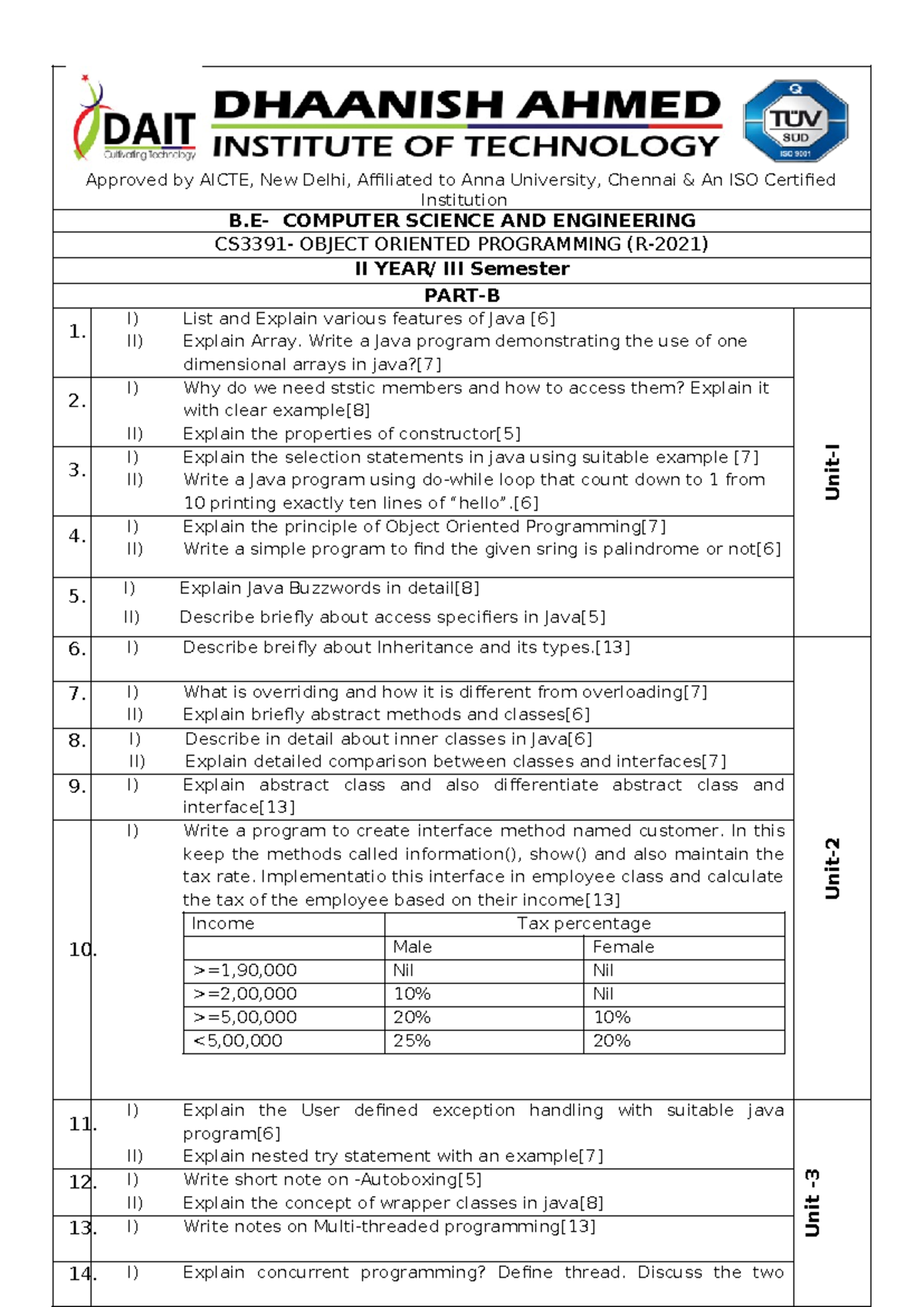 BLUE Print QP OOP - reference - Approved by AICTE, New Delhi ...