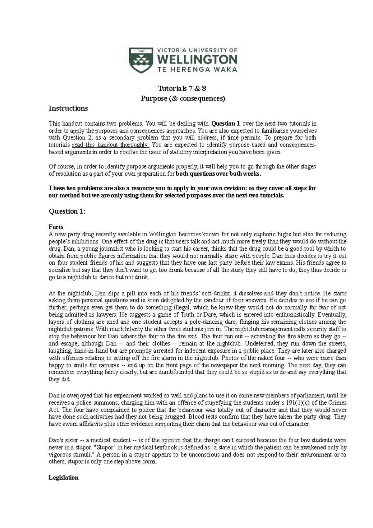 2021 LAWS123 Tutorial 7&8Purpose Consequences+MPI - Tutorials 7 & 8 Purpose (& consequences ...
