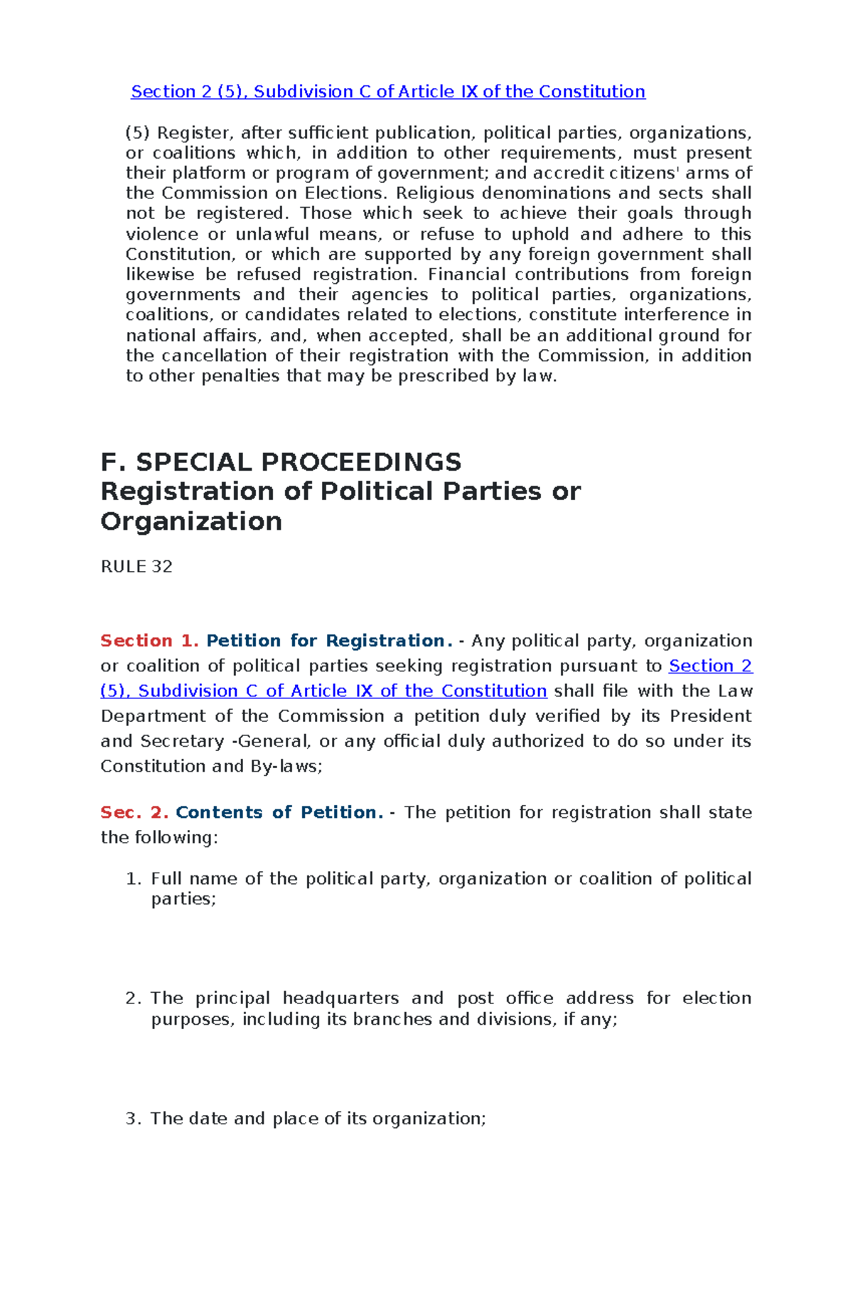 PP Notes - Political Law - Section 2 (5), Subdivision C of Article IX ...