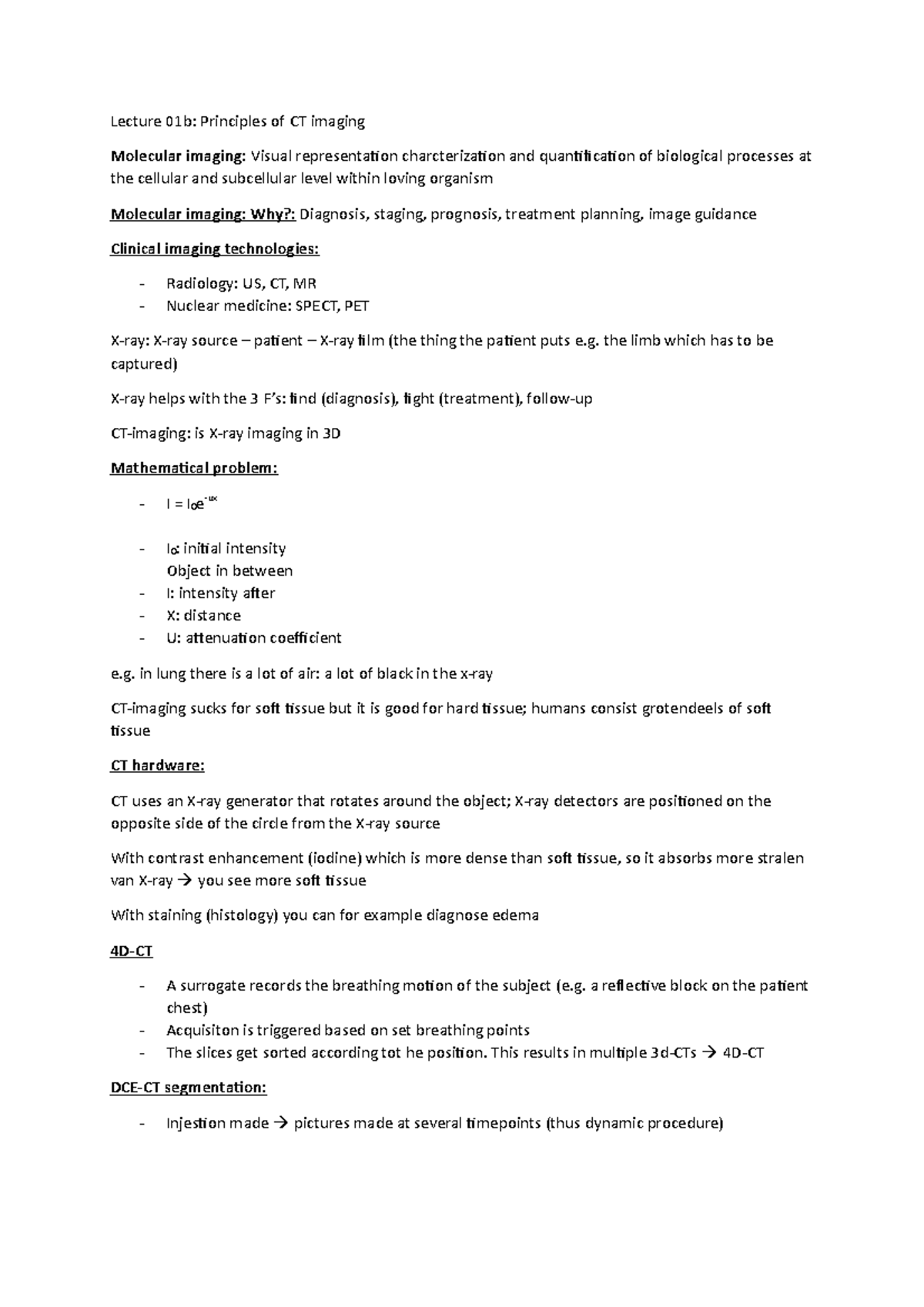 Lecture 01b Principles of CT imaging - Lecture 01b: Principles of CT ...