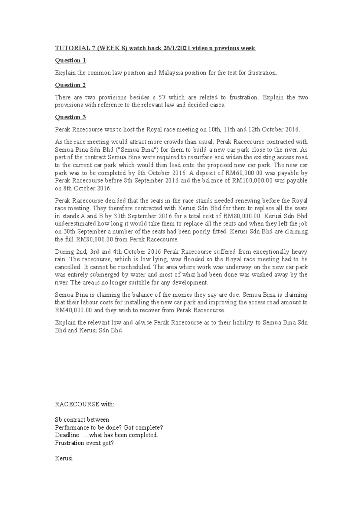 363407 Tutorial 7 (Week 8) - TUTORIAL 7 (WEEK 8) watch back 26/1/2021 ...