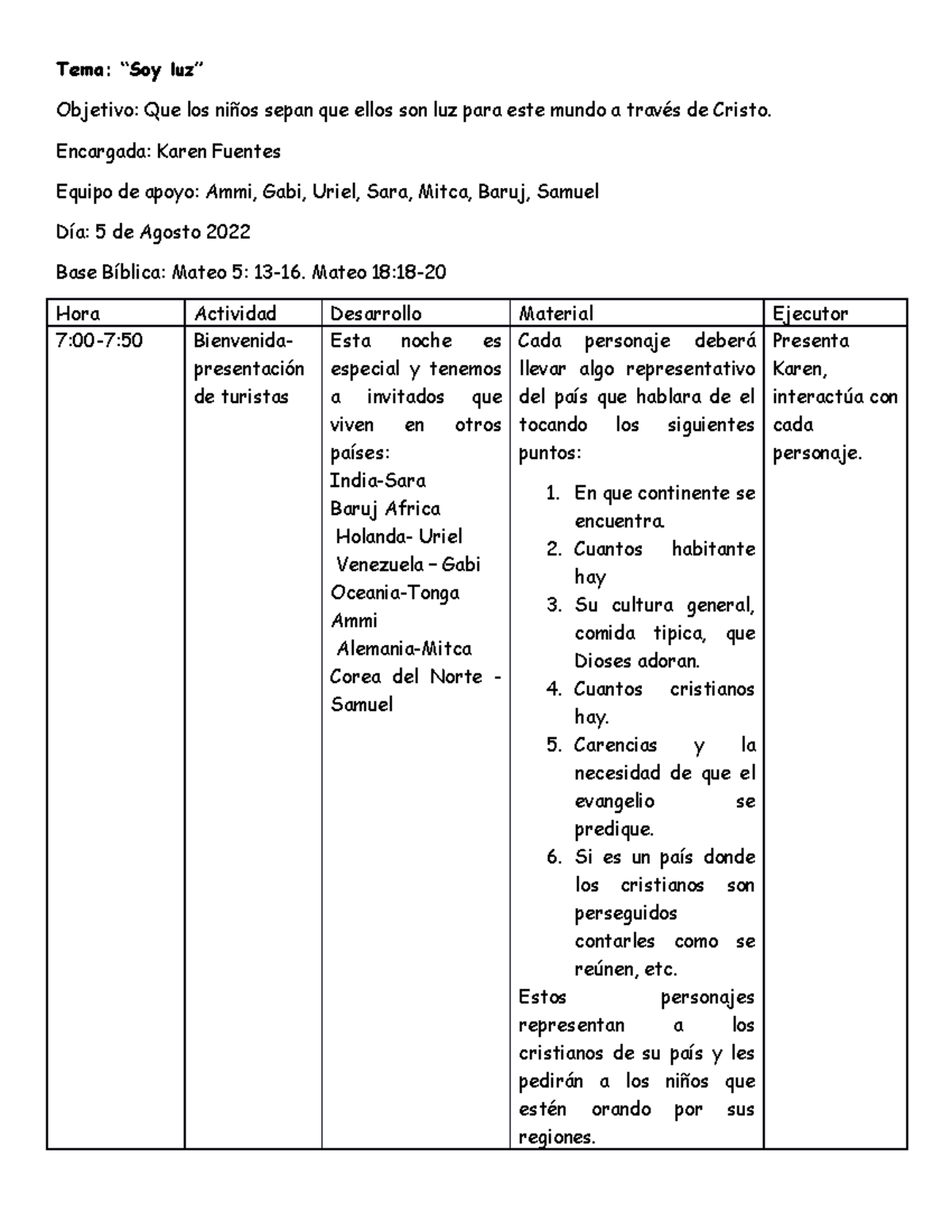 Clase 1 SOY LUZ - MATERIAL - Tema: “Soy luz” Objetivo: Que los niños ...