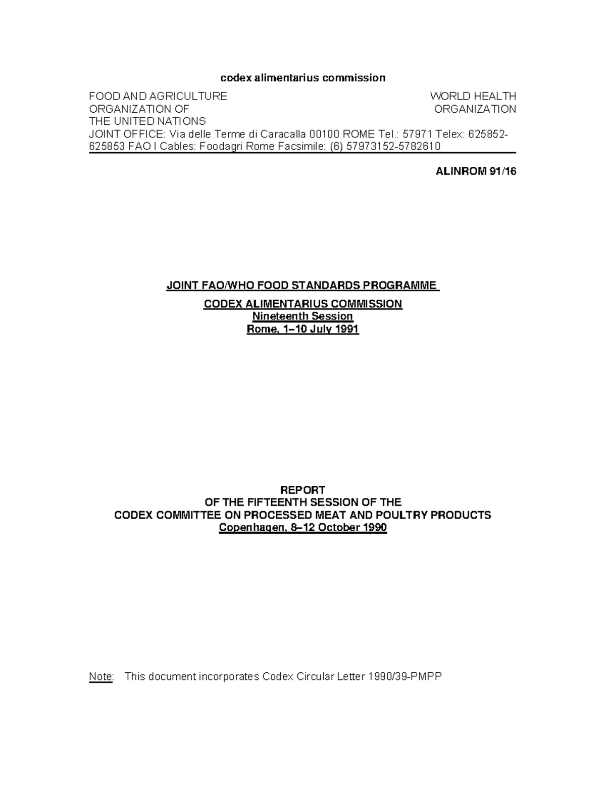 Al91 16e - testing - codex alimentarius commission FOOD AND AGRICULTURE ...