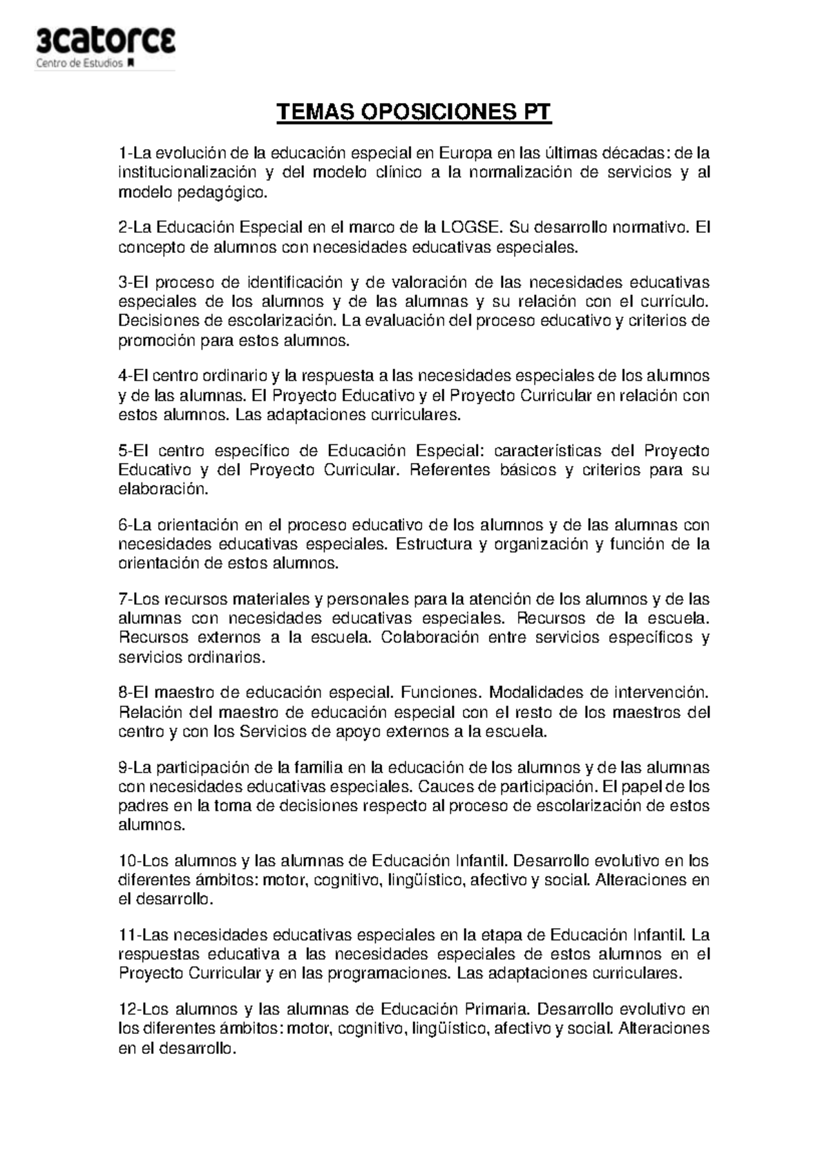 Listado Temario PT - TEMAS OPOSICIONES PT 1 - La evolución de la ...