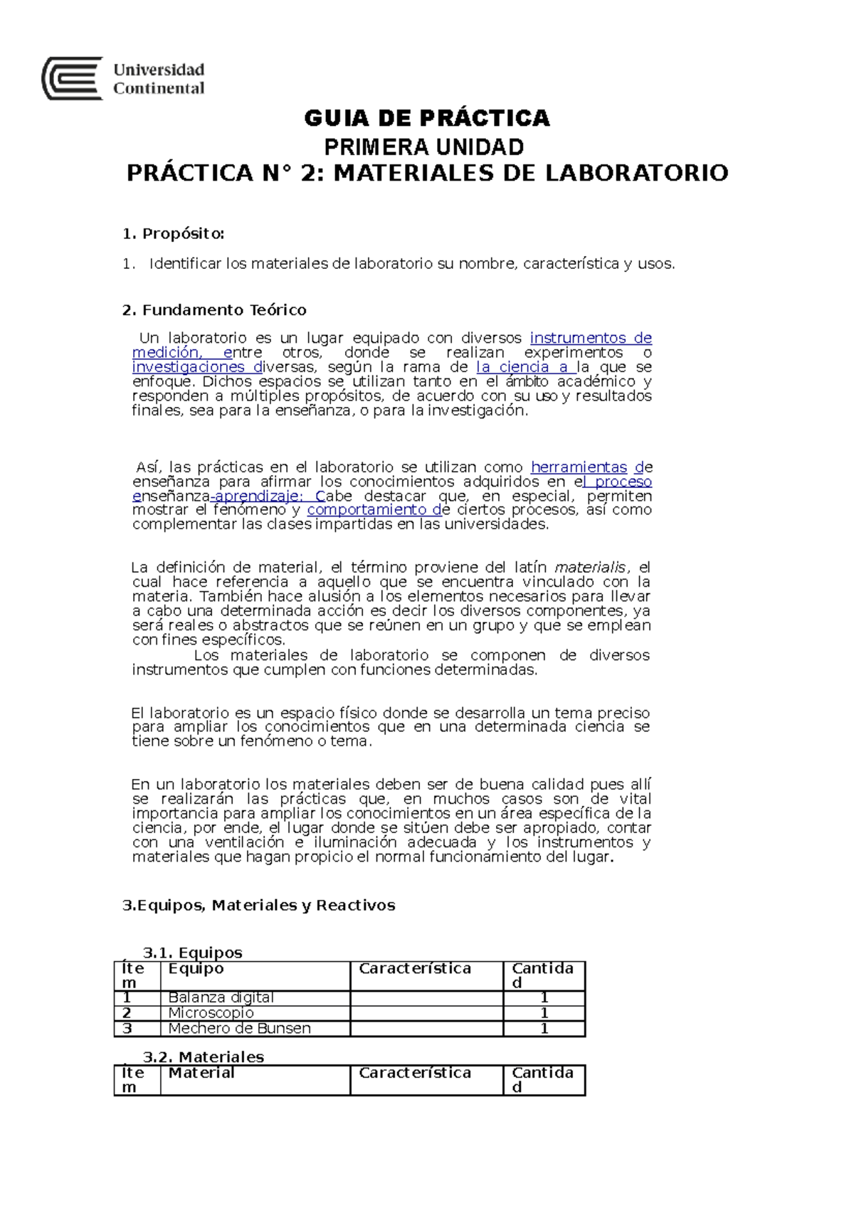 GUIA DE Práctica N°2 - sea aprovechable - GUIA DE PRÁCTICA PRIMERA UNIDAD PRÁCTICA N° 2 ...