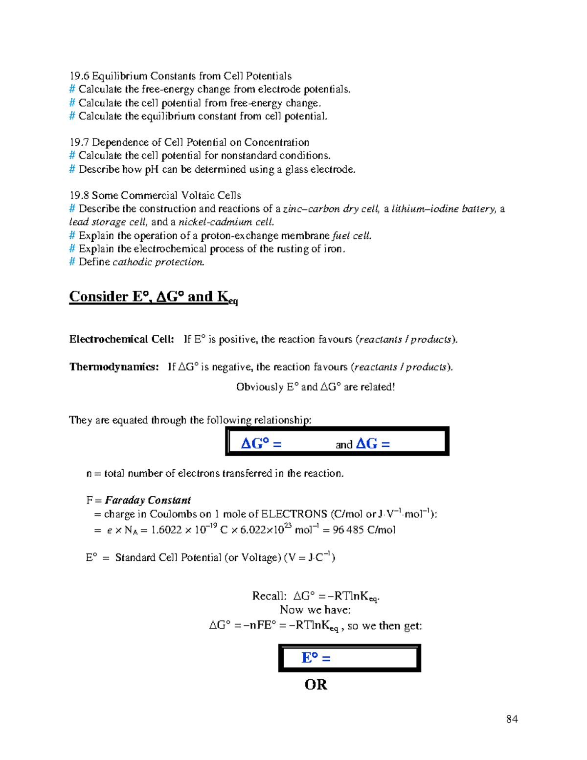 Guided Reading 8 - Electrochem Part3 - Week 8 - 19 Equilibrium ...