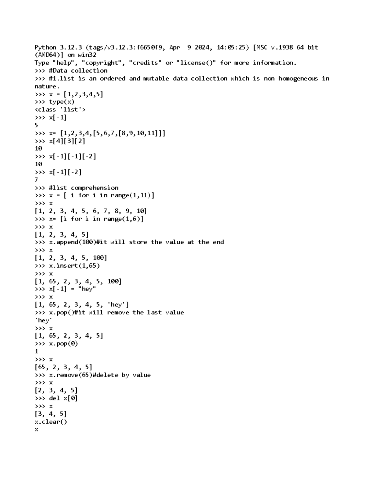 Listpython - what - Python 3.12 (tags/v3.12:f6650f9, Apr 9 2024, 14:05: ...