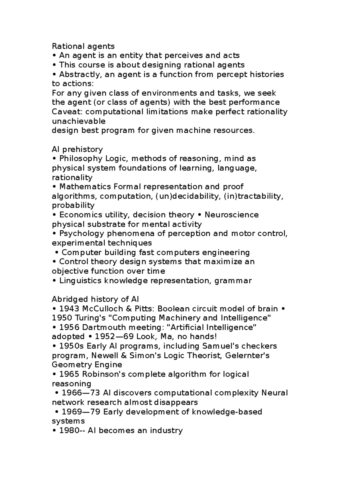 Ai1 - different types of agent in artificial intelligence - Rational ...