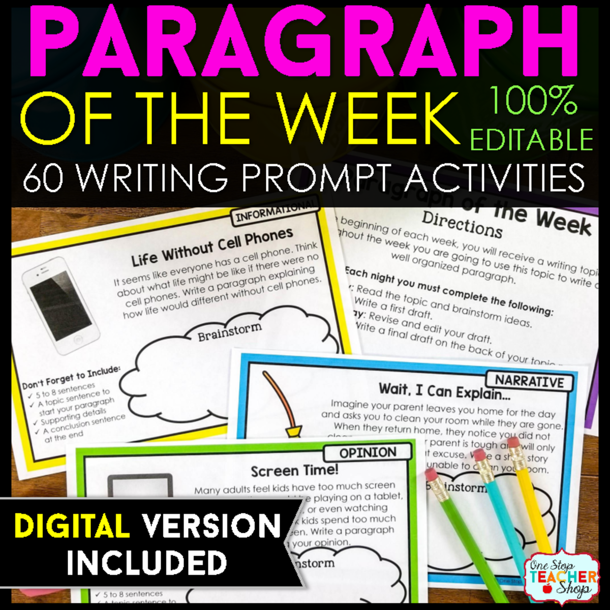 Paragraph of the Week Paragraph Writing Google Classroom Distance ...