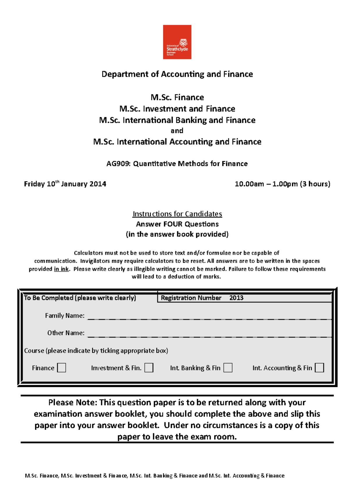 Exam from the year 2014 - Department of Accounting and Finance M ...