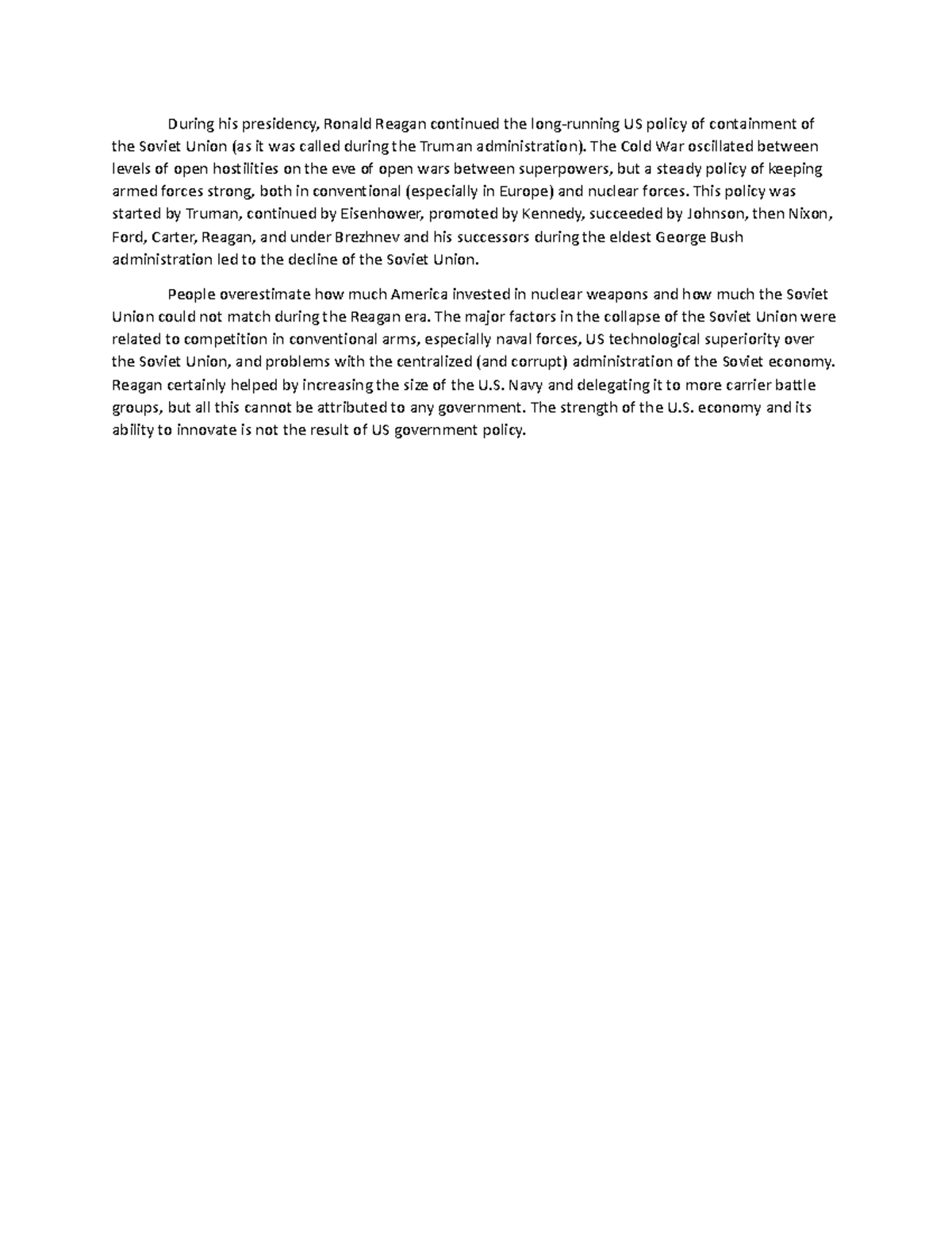 Ronald Reagan and the Cold War - During his presidency, Ronald Reagan ...