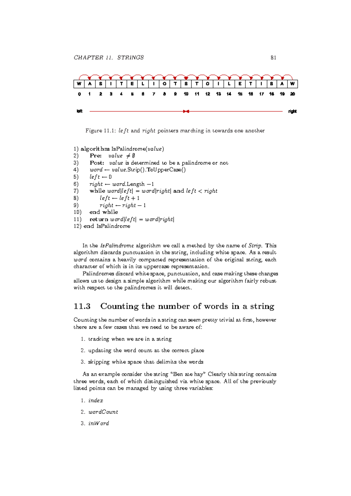 Data Structure and algorithm - CHAPTER 11. STRINGS 81 Figure 11: lef t and right pointers ...