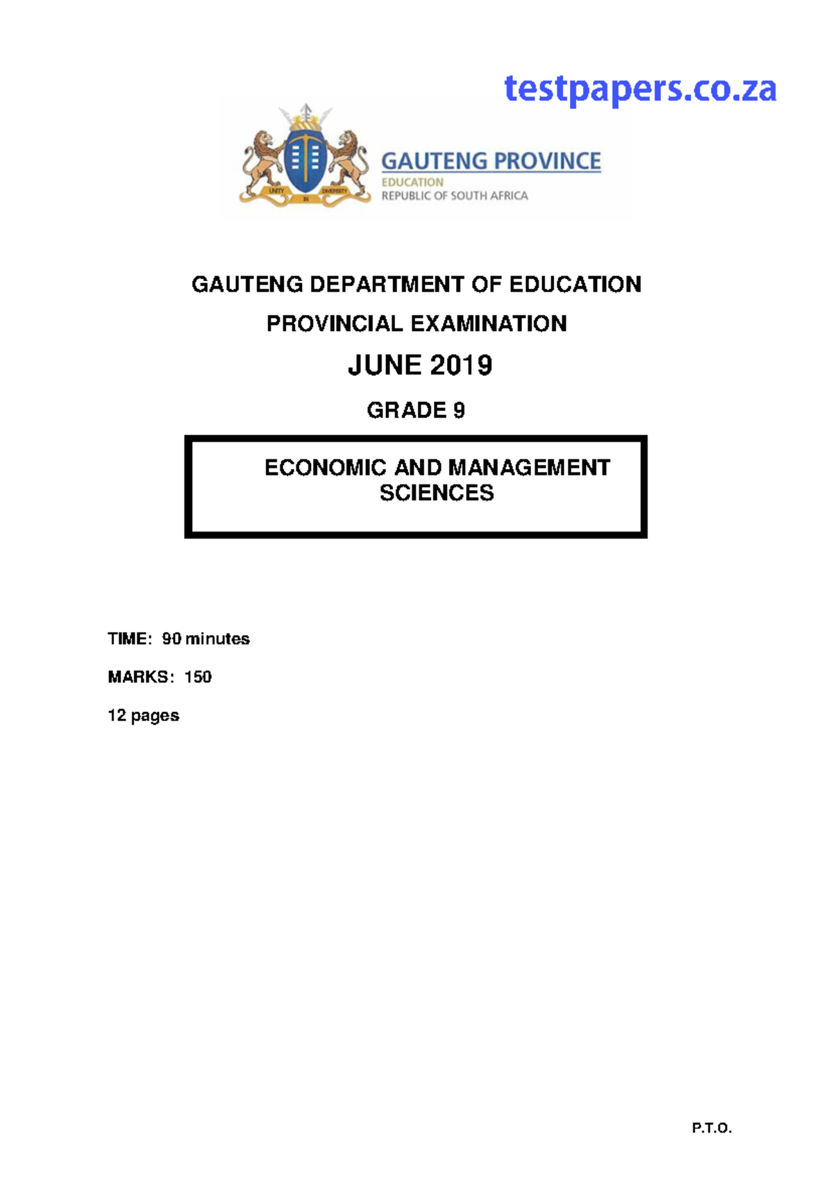 Gr9 EMS (English) June 2019 Question Paper - GAUTENG DEPARTMENT OF ...