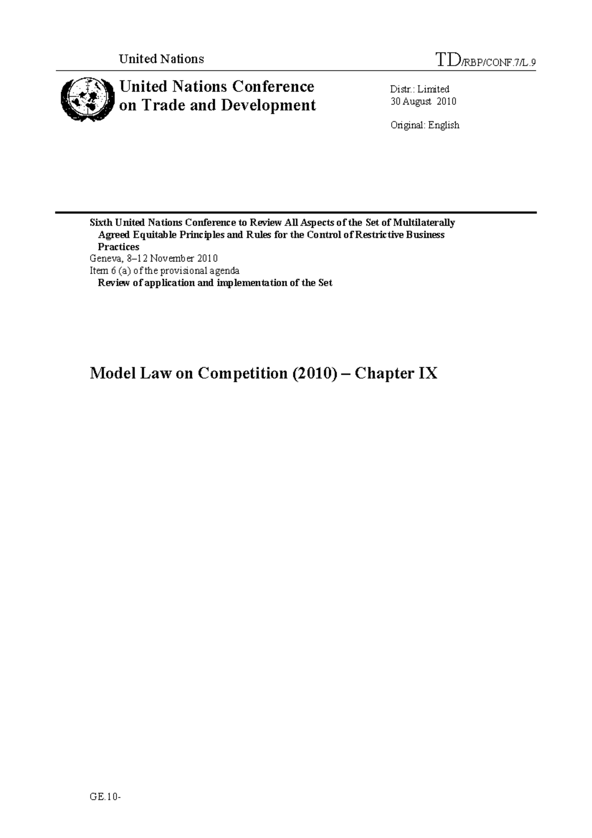 Tdrbpconf 7L9 en - articles - GE- Sixth United Nations Conference to ...