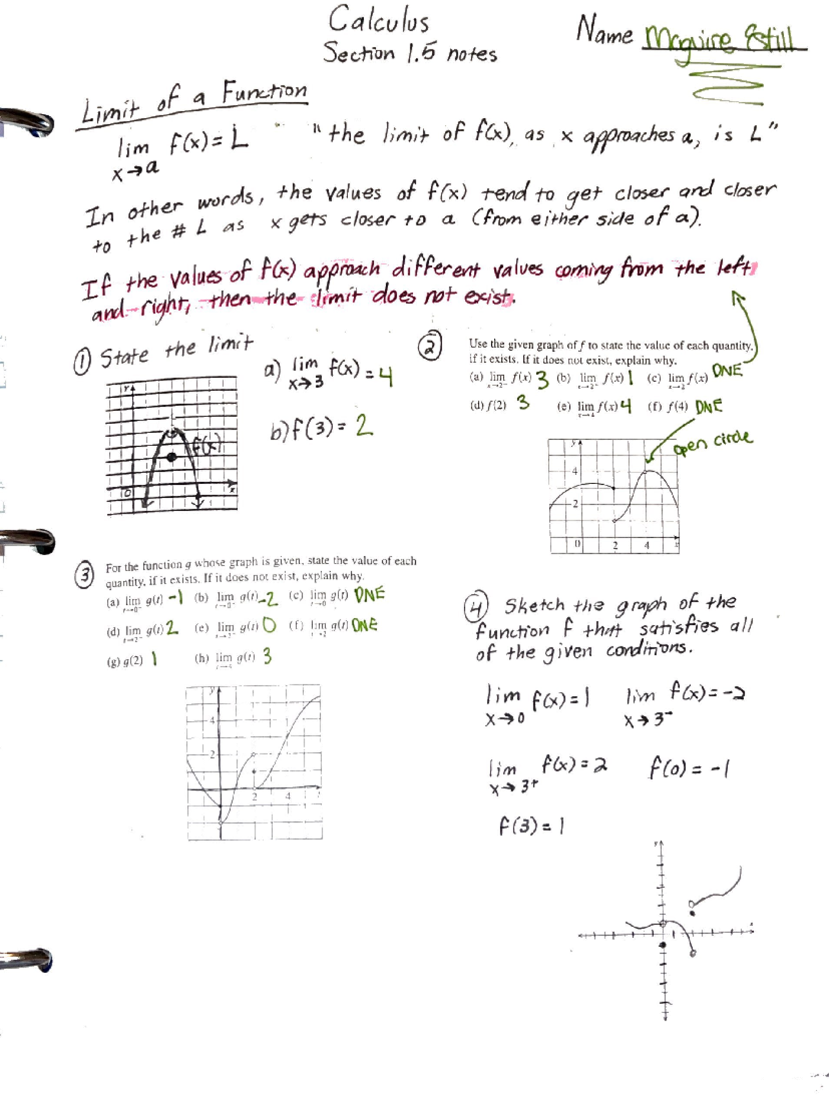 Calculus Chapter 1.5 - MA110 - Studocu