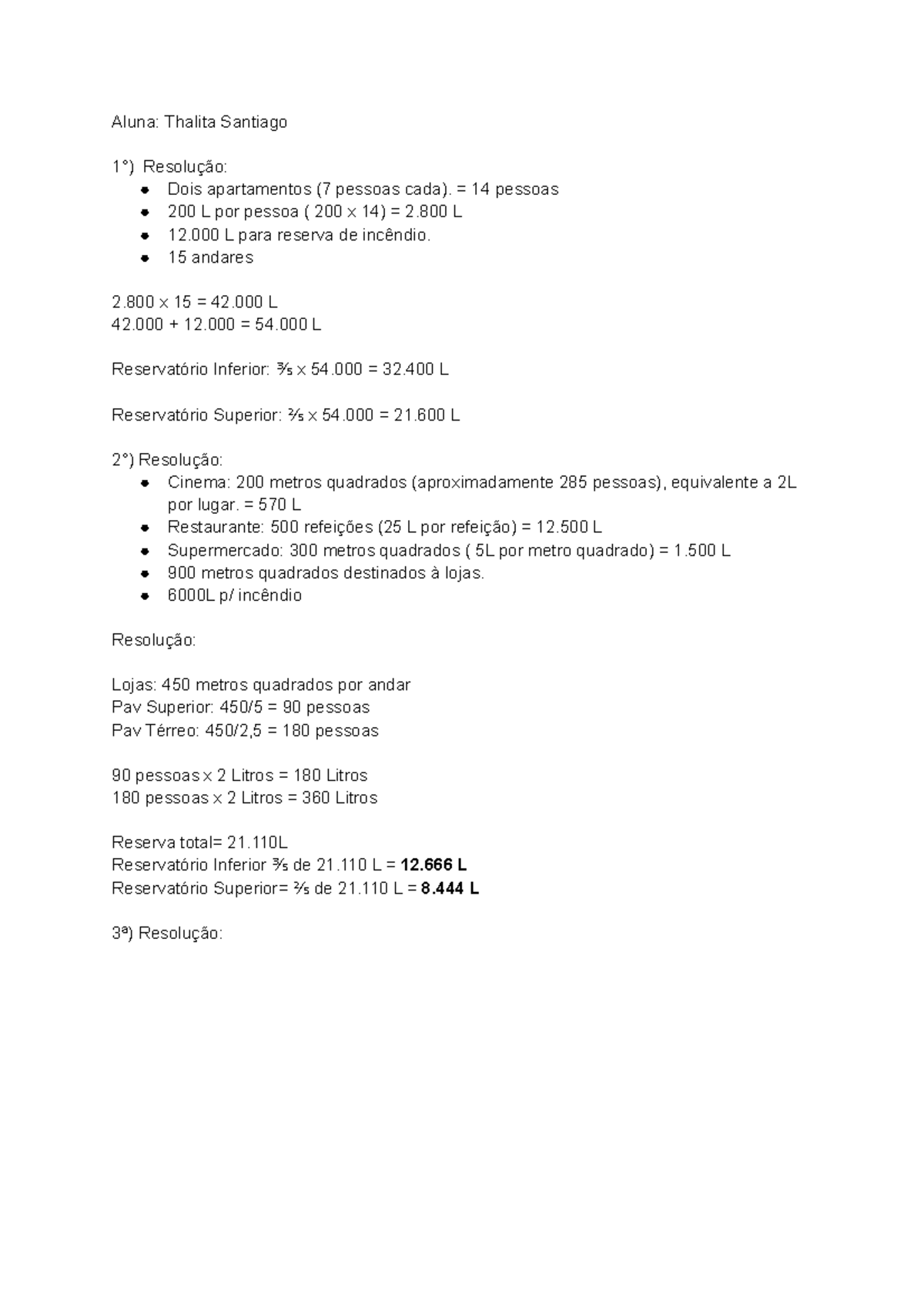 Exercicio - Trabalho apresentado à disciplina hidráulica - Aluna ...