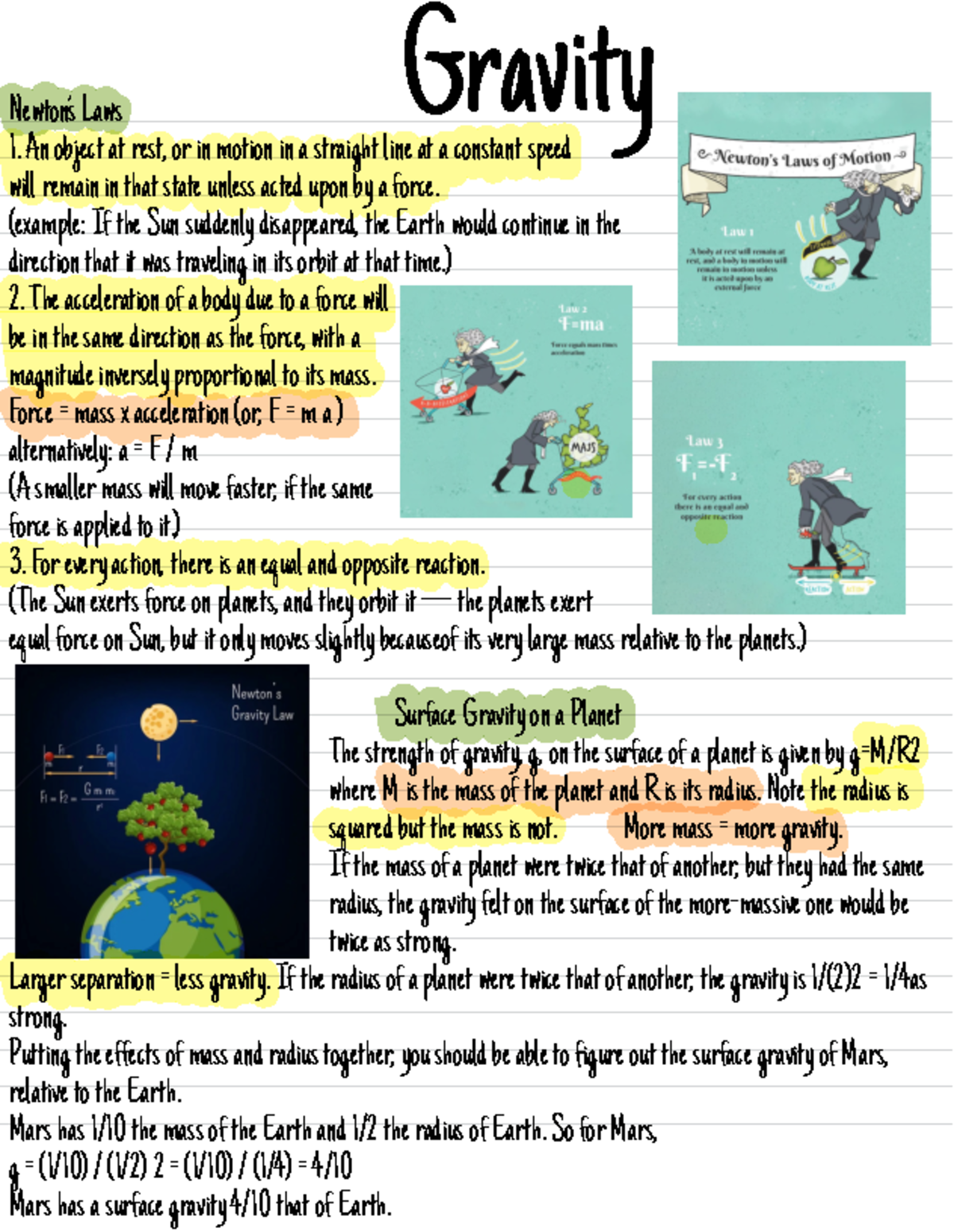 Astro - University of Mars Gravity - Newton’s Laws An object at rest ...