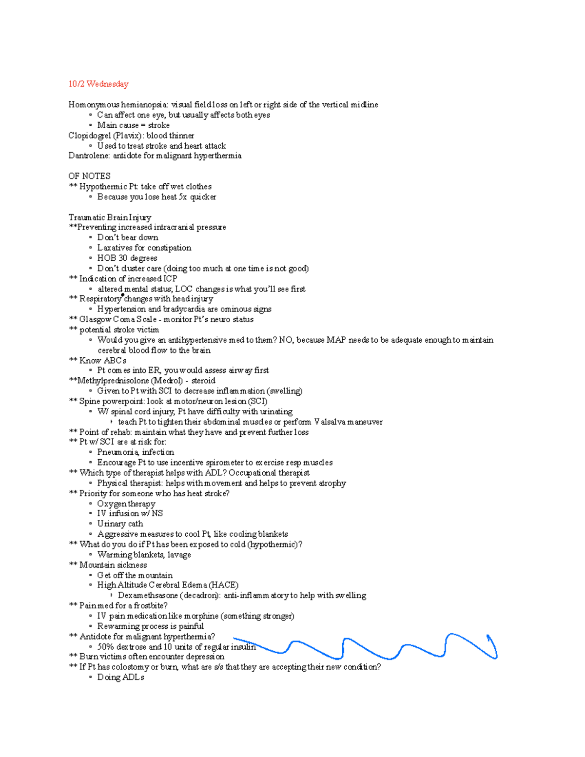 Exam 3 Lecture Notes - Study guide - 10/2 Wednesday Homonymous ...