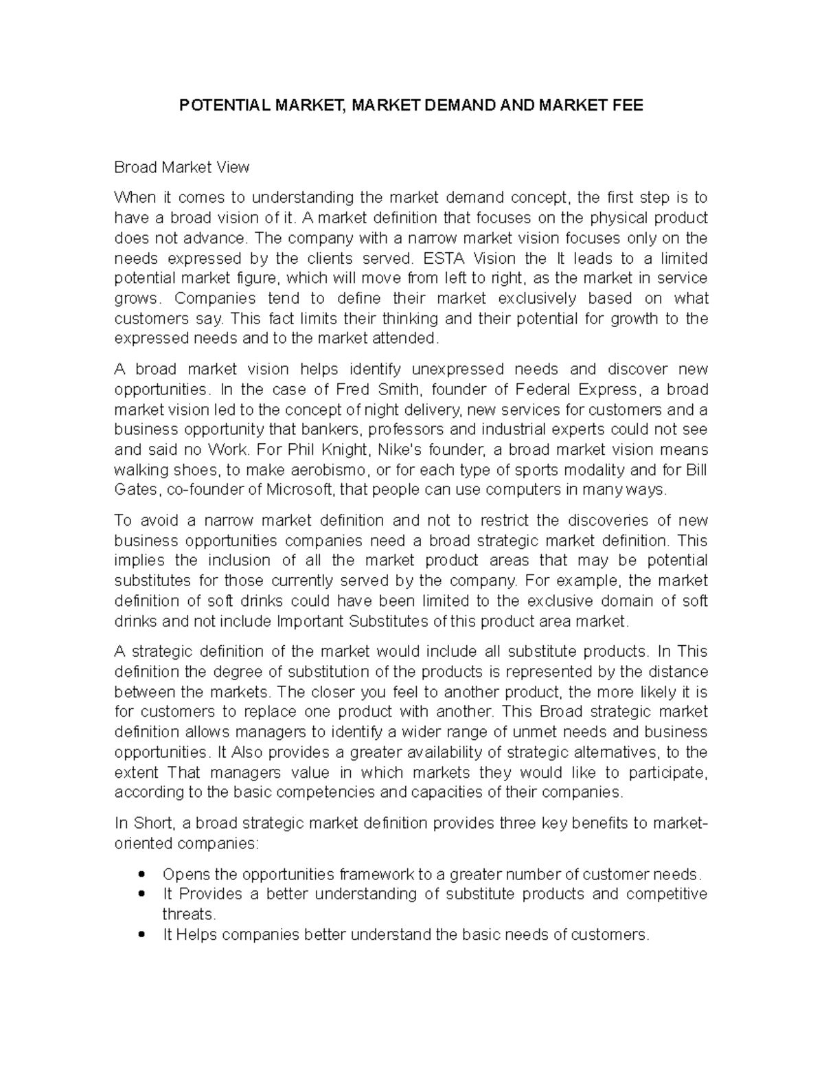 POTENTIAL MARKET MARKET DEMAND AND MARKET FEE A Market Definition potential-market-market-demand-and-market-fee-a-market-definition