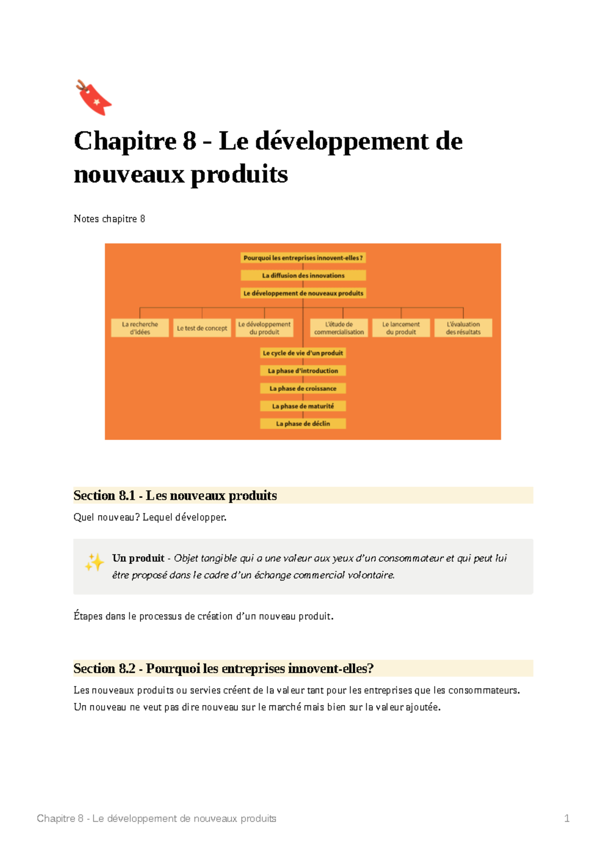 Chapitre 8 - Le dveloppement de nouveaux produits - Un produit - Objet ...