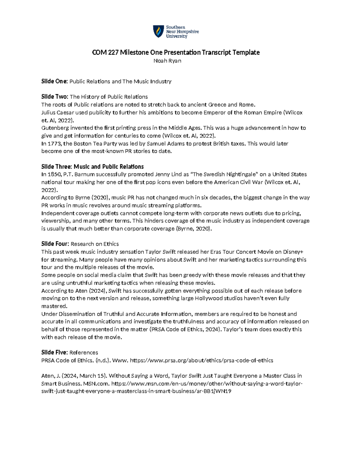 COM 227 Milestone One Presentation Transcript Template - Julius Caesar ...