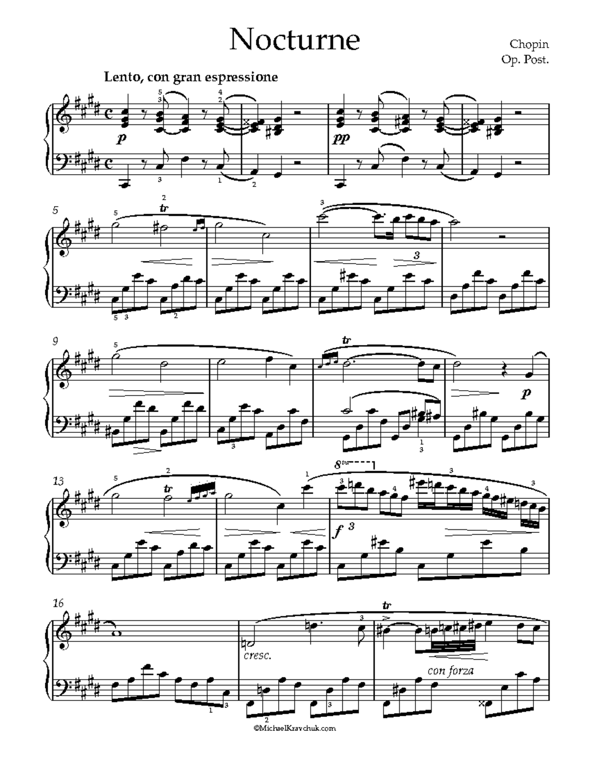 Chopin-Nocturne-Op.-Post.-11 1-1 - { { { { { p pp Lento, con gran ...