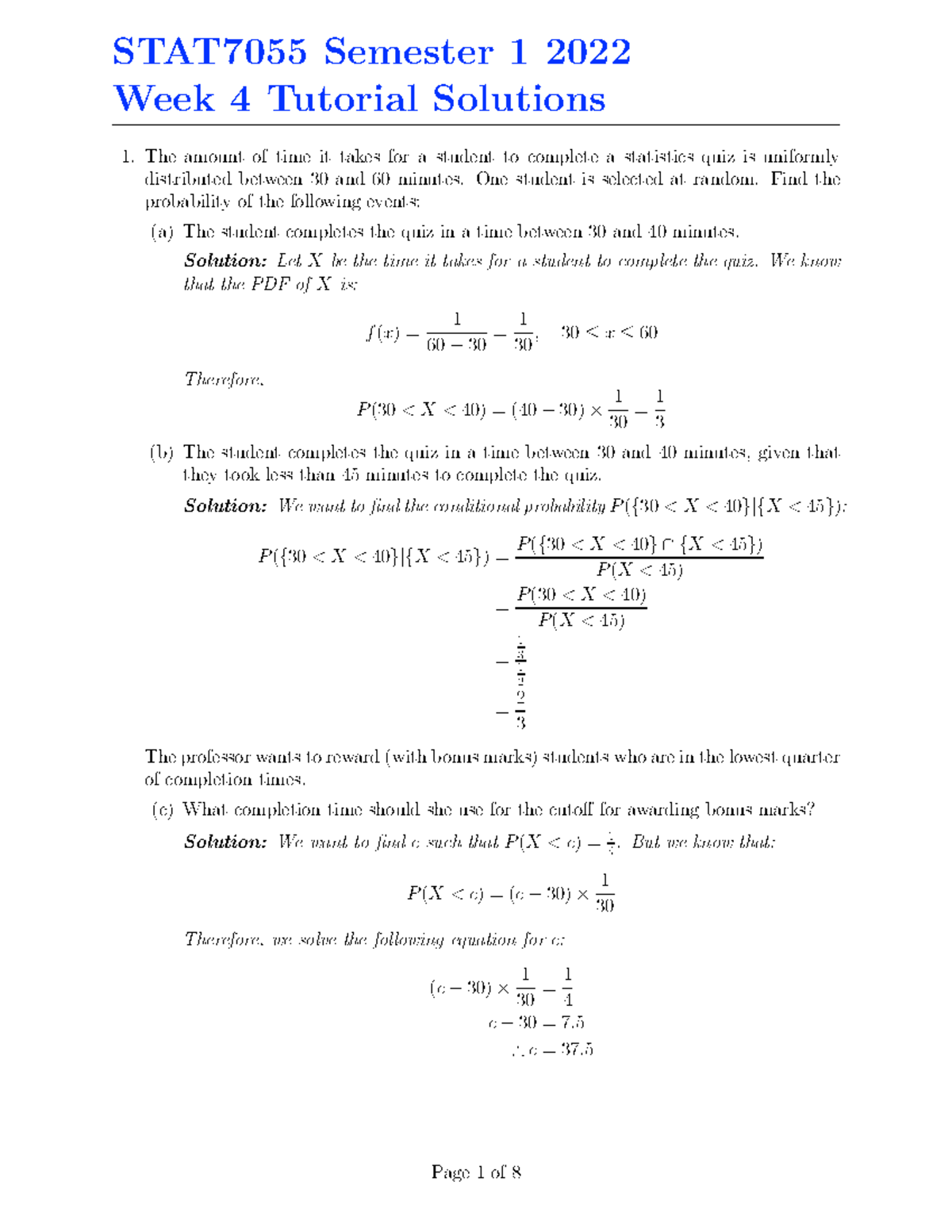 STAT7055 Semester 1 2022 Week 4 Tutorial Solutions - Studocu