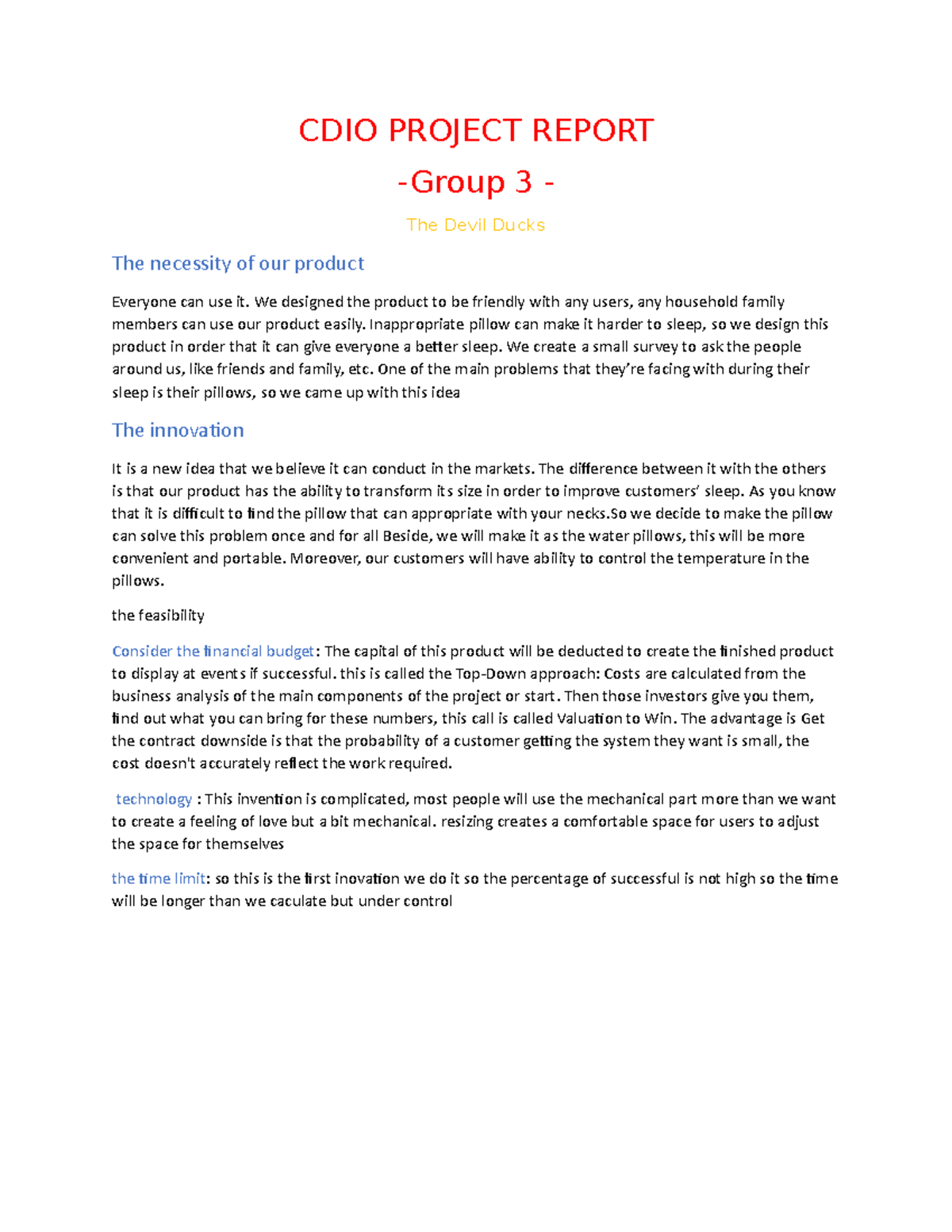 CDIO- Project- Report - CDIO PROJECT REPORT -Group 3 - The Devil Ducks ...