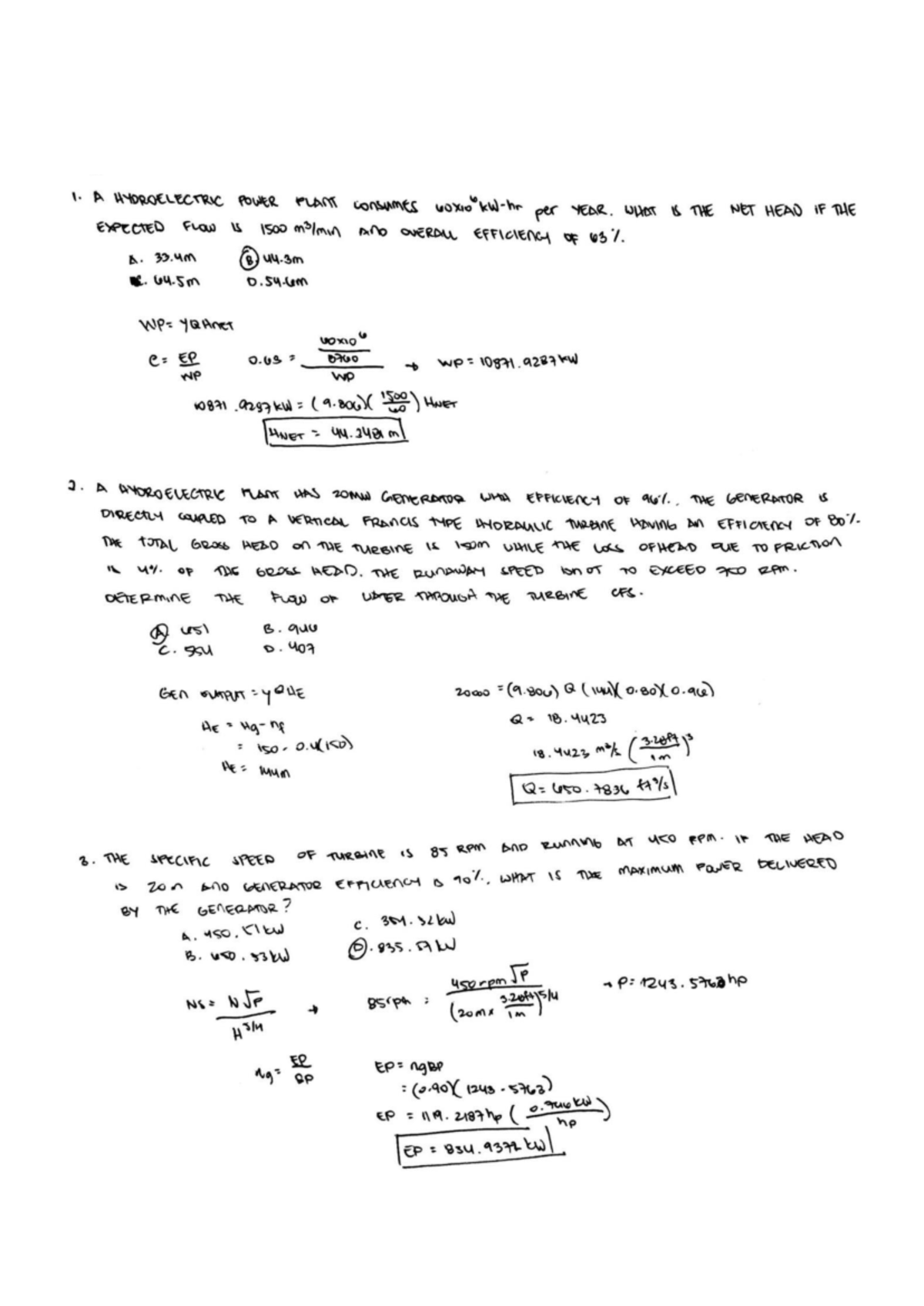 Hydroelectirc Power Plant Problem - Engineering Mechanics - Studocu