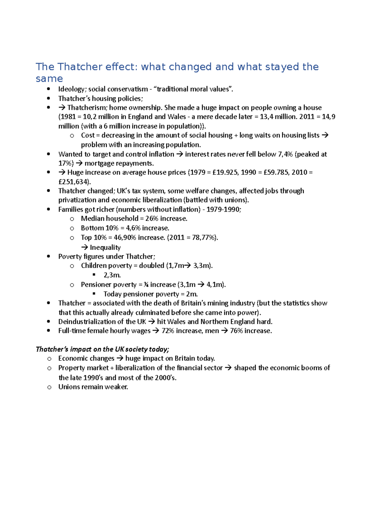 The Thatcher effect - Notes - The Thatcher effect: what changed and ...