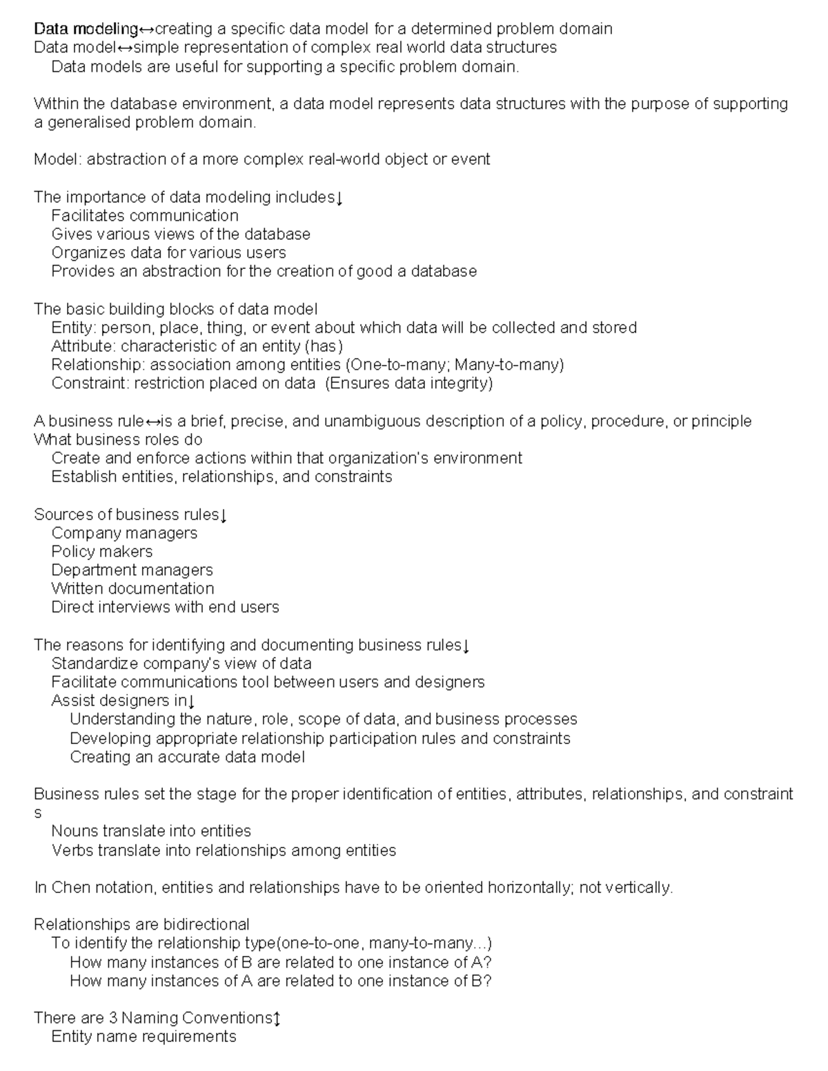 Introduction to Database Systems - Data modeling↔creating a specific ...