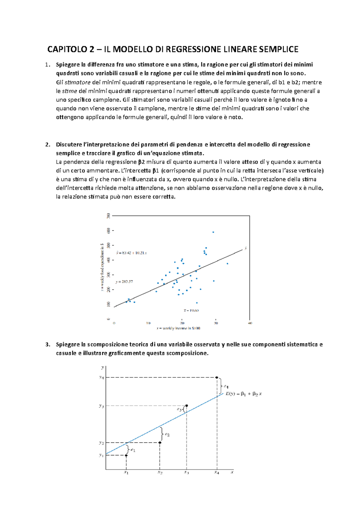 Cap - 2 approfondimento - CAPITOLO 2 – IL MODELLO DI REGRESSIONE ...