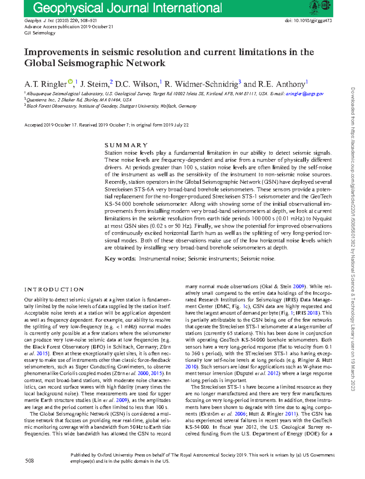 Ggz473 - I am here - Geophys. J. Int. (2020) 220, 508–521 doi: 10/gji ...