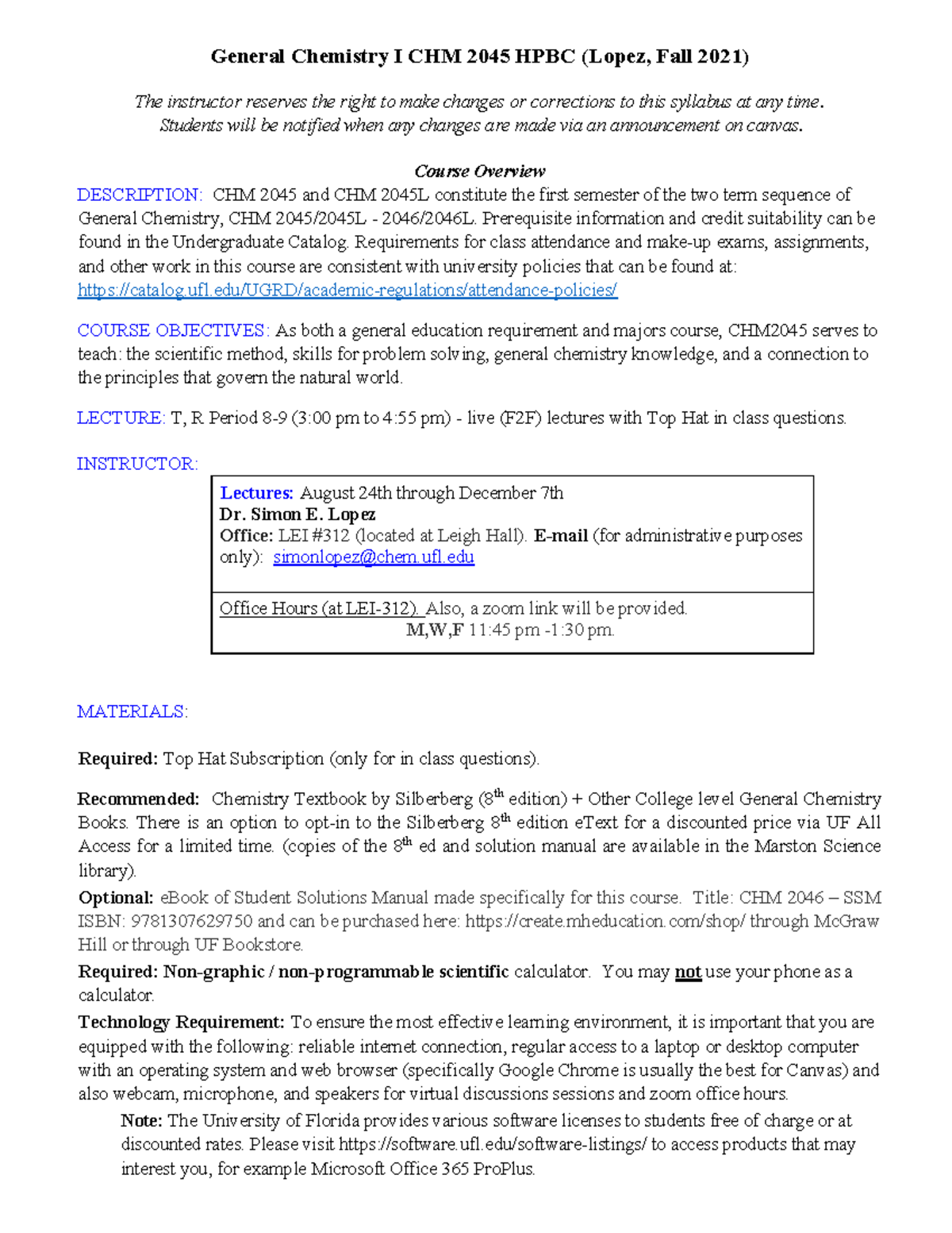 CHM2045-General-Chemistry - General Chemistry I CHM 2045 HPBC (Lopez ...