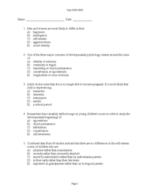 Psych study guide - Covers modules 26-30 - UNIT 4 CONTENT Module 26 ...
