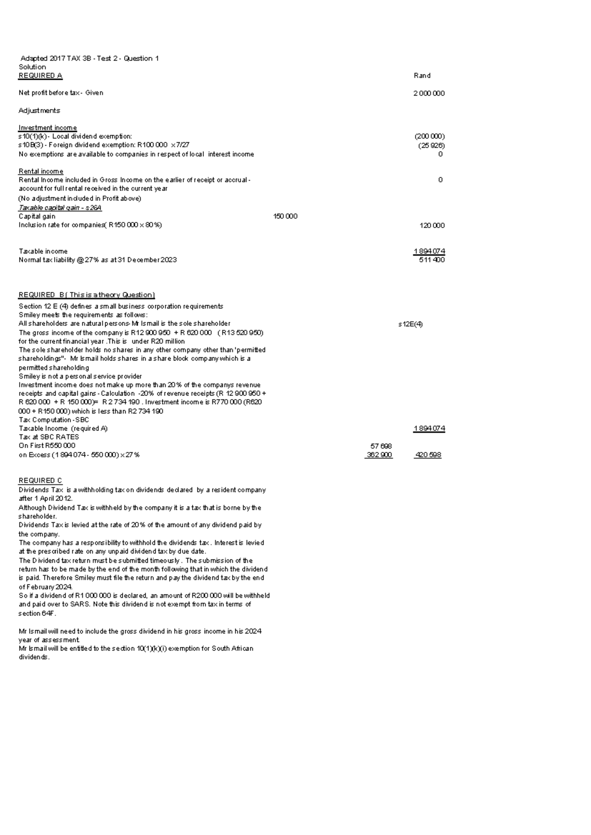 Week 5 Tutorial Solution - Rand 2 000 000 (200 000) ( 25 926 ) 0 0 150 ...