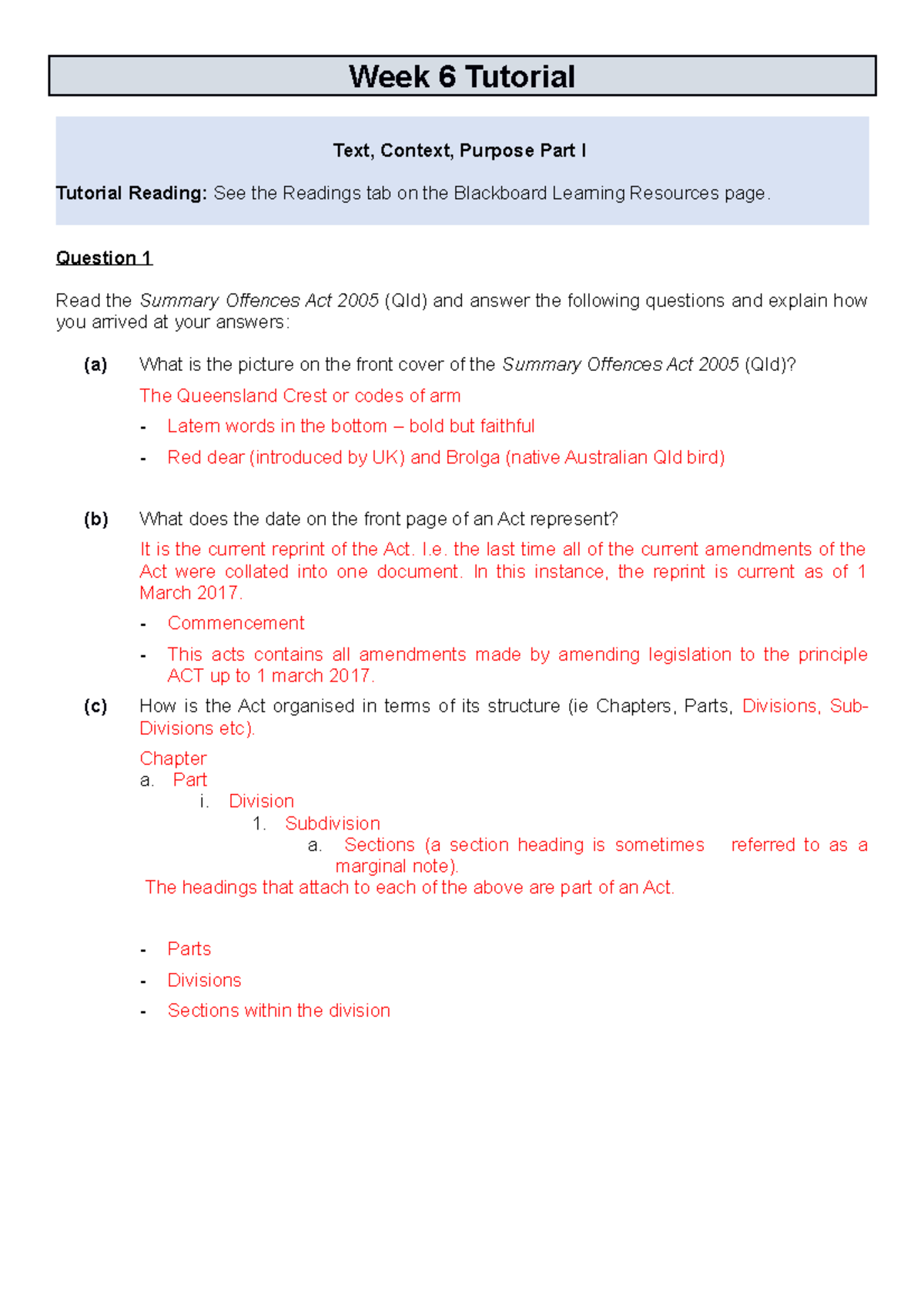 LLB107 WEEK 6 final - This document is week 6 notes for tutorial work ...