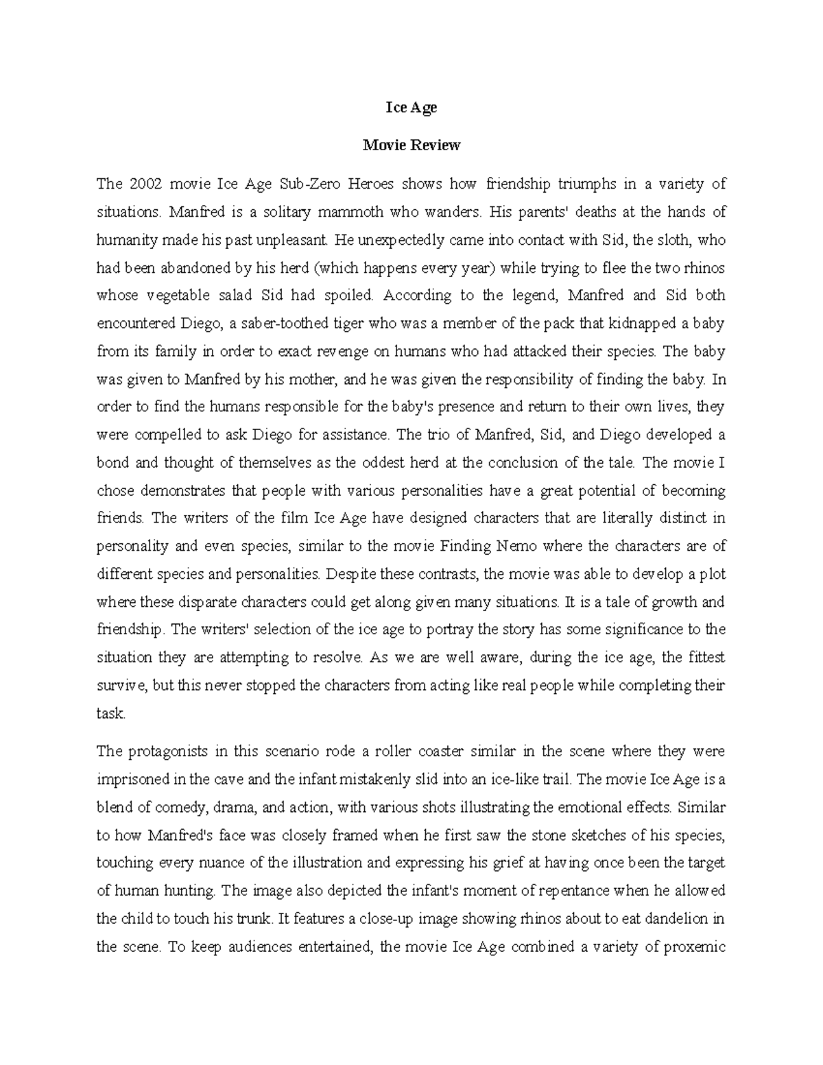 Age of Explorations - Ice Age Movie Review The 2002 movie Ice Age Sub ...